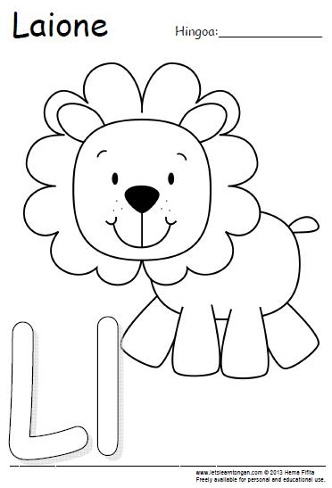 Tongan Letter L: Printable Activity – Let's learn Tongan